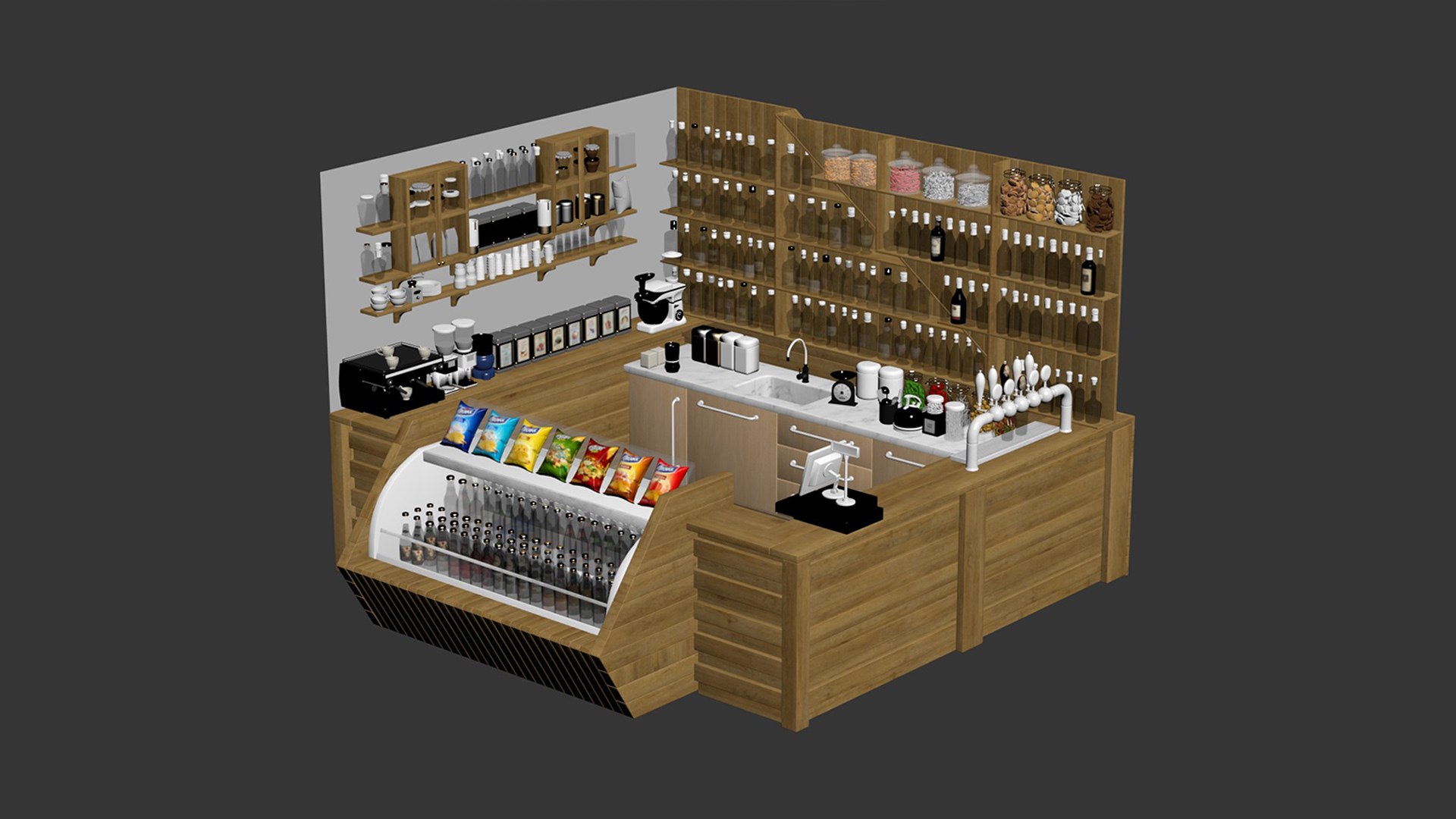 3D Model Cafe Snacks Bottles - TurboSquid 1692192