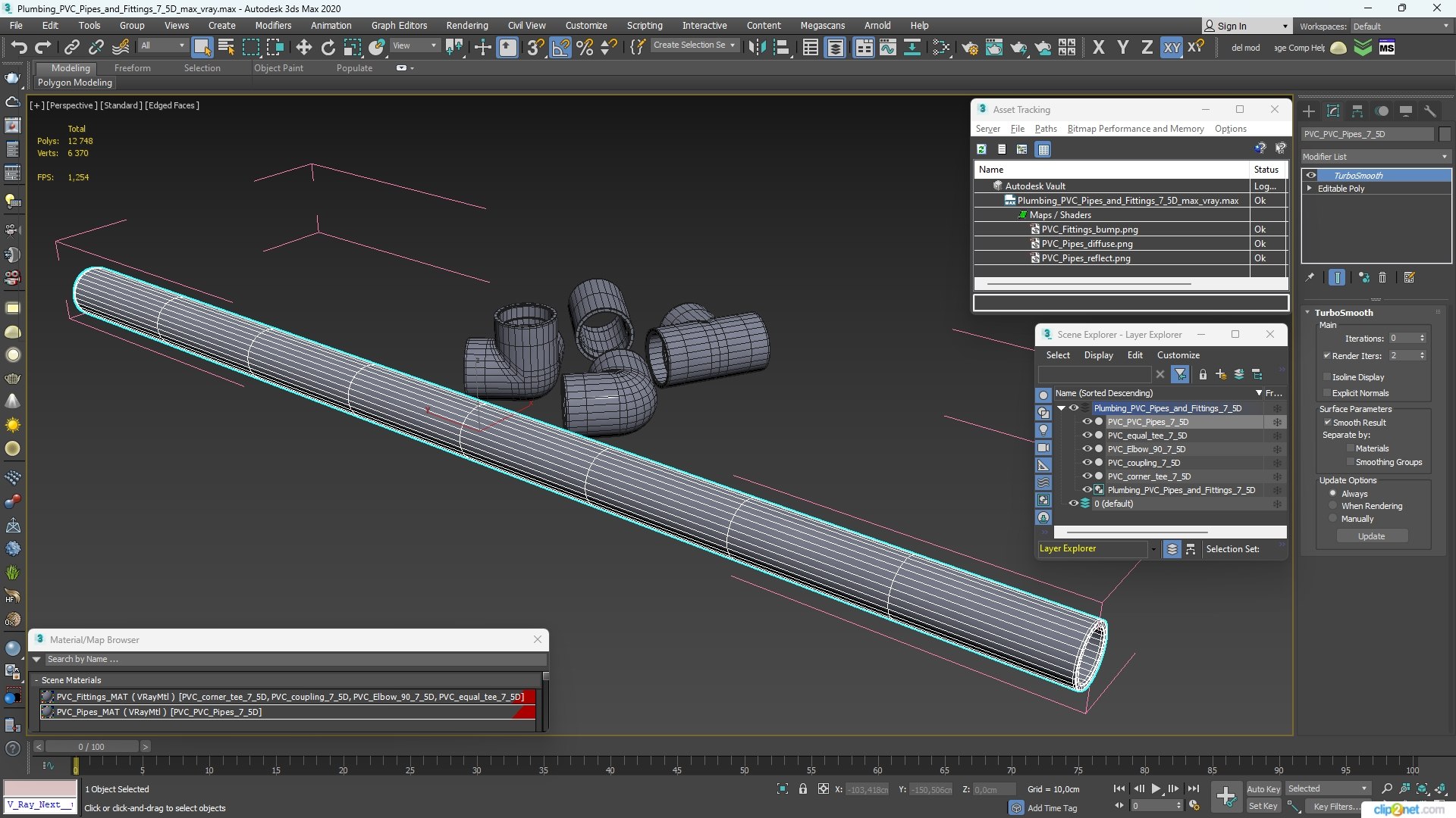 3D Model Plumbing PVC Pipes And Fittings 75D - TurboSquid 2302791
