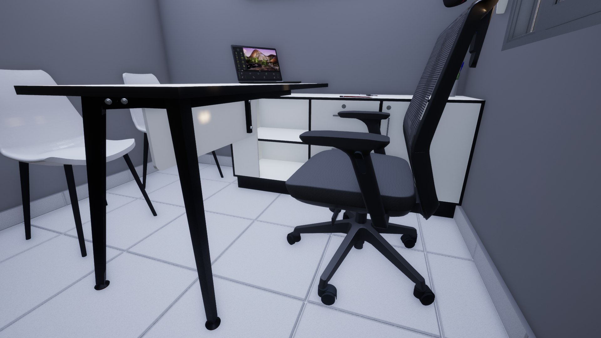 L-shaped desk with oblique base - Escritorio en L 3D - TurboSquid 2179778