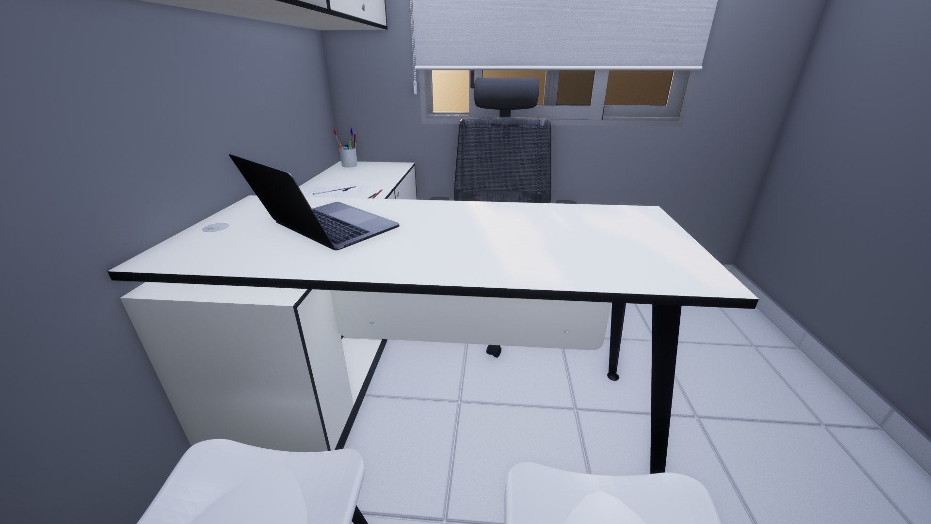 L-shaped desk with oblique base - Escritorio en L 3D - TurboSquid 2179778