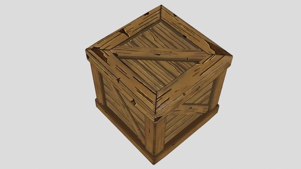 3d model of hand painted crate