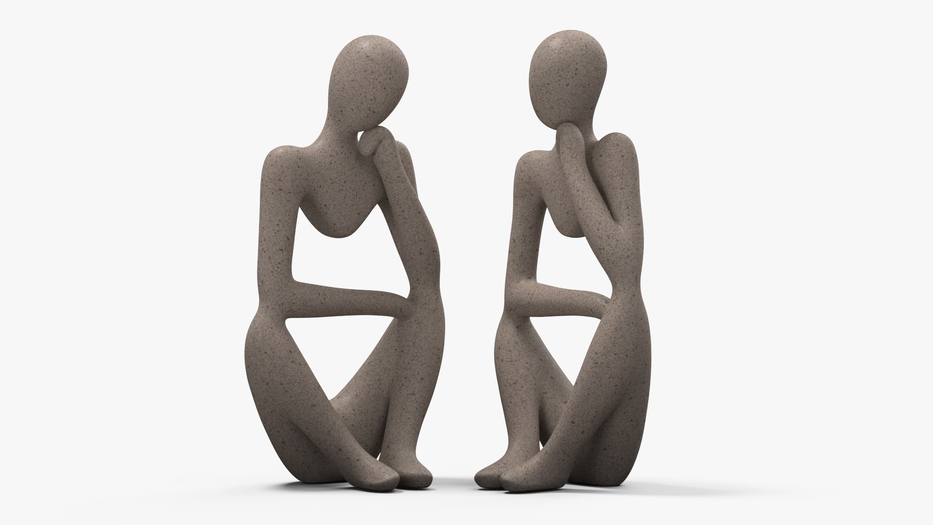 Human Sculpture In Thoughtful Pose White 3D Model - TurboSquid 2210644