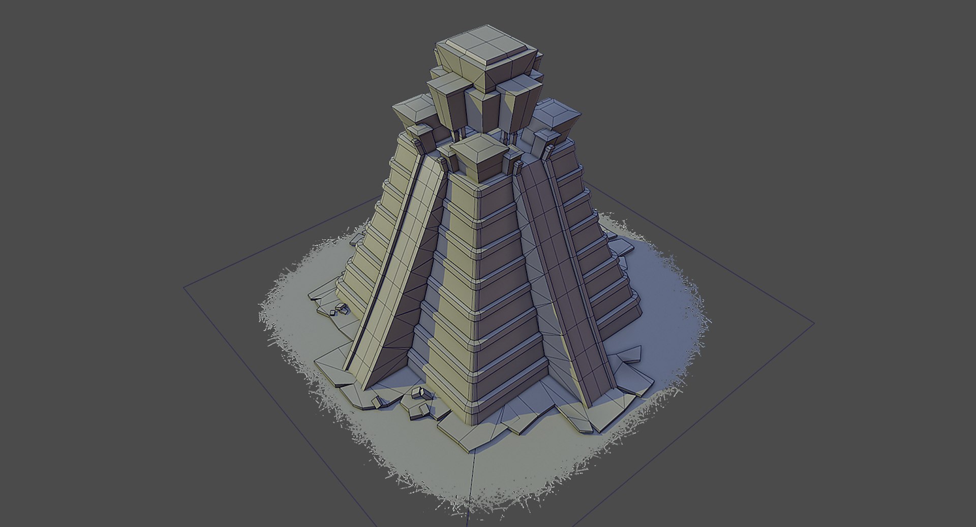 cartoon mayan temple 3d model