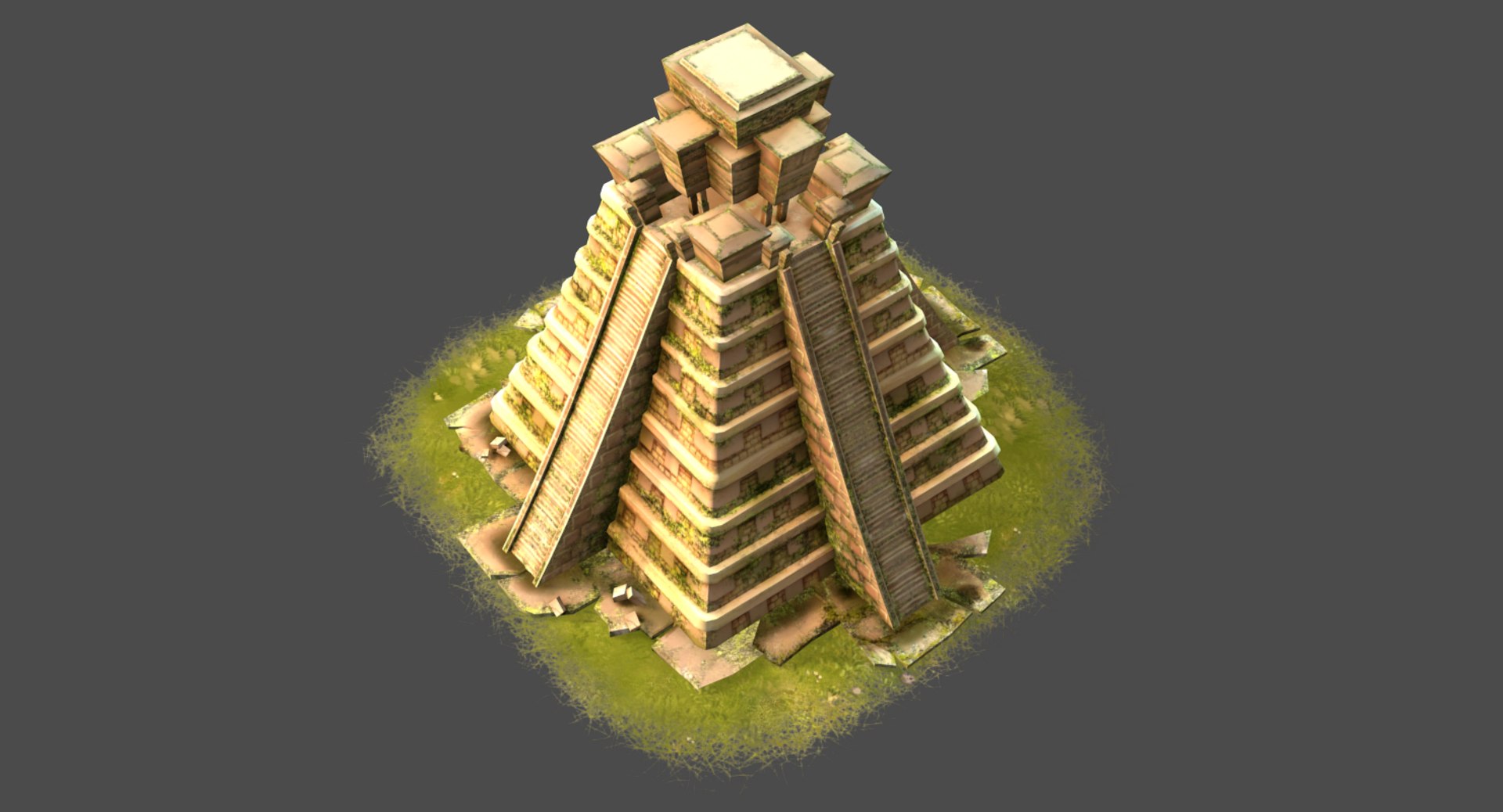 cartoon mayan temple 3d model