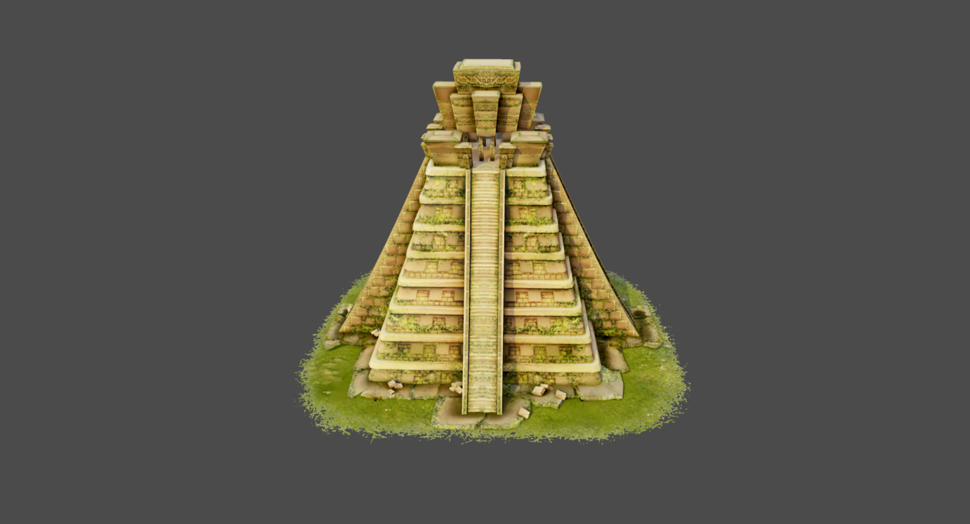 cartoon mayan temple 3d model