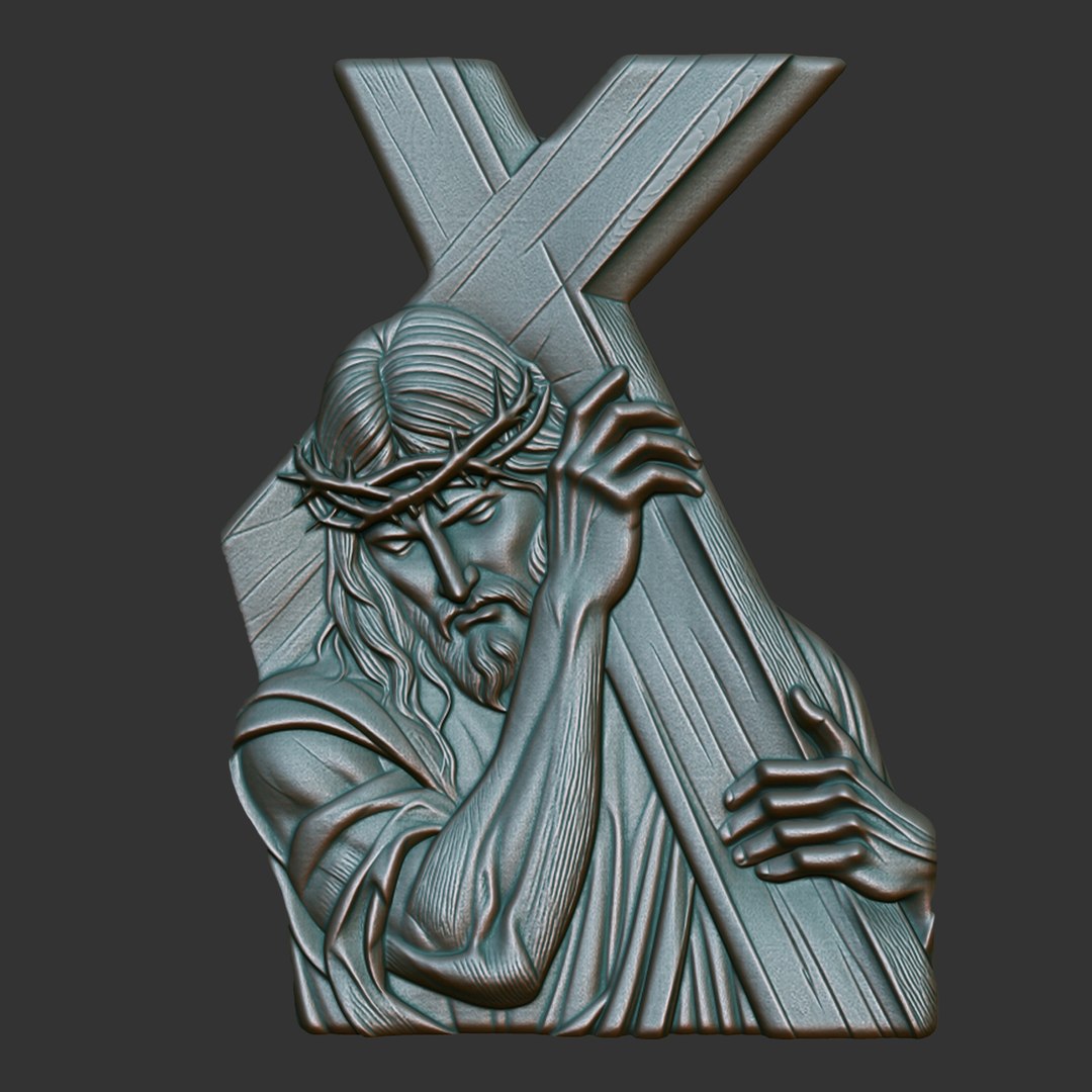 Jesus Carrying The Cross Basrelief 03 240608 3D Model - TurboSquid 2368715