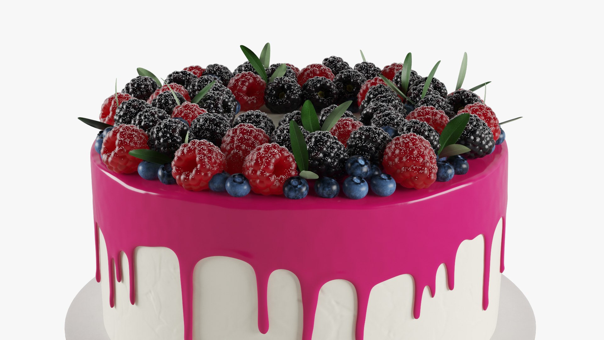 Pink Glaze Berry Cake 3D Model - TurboSquid 2107796