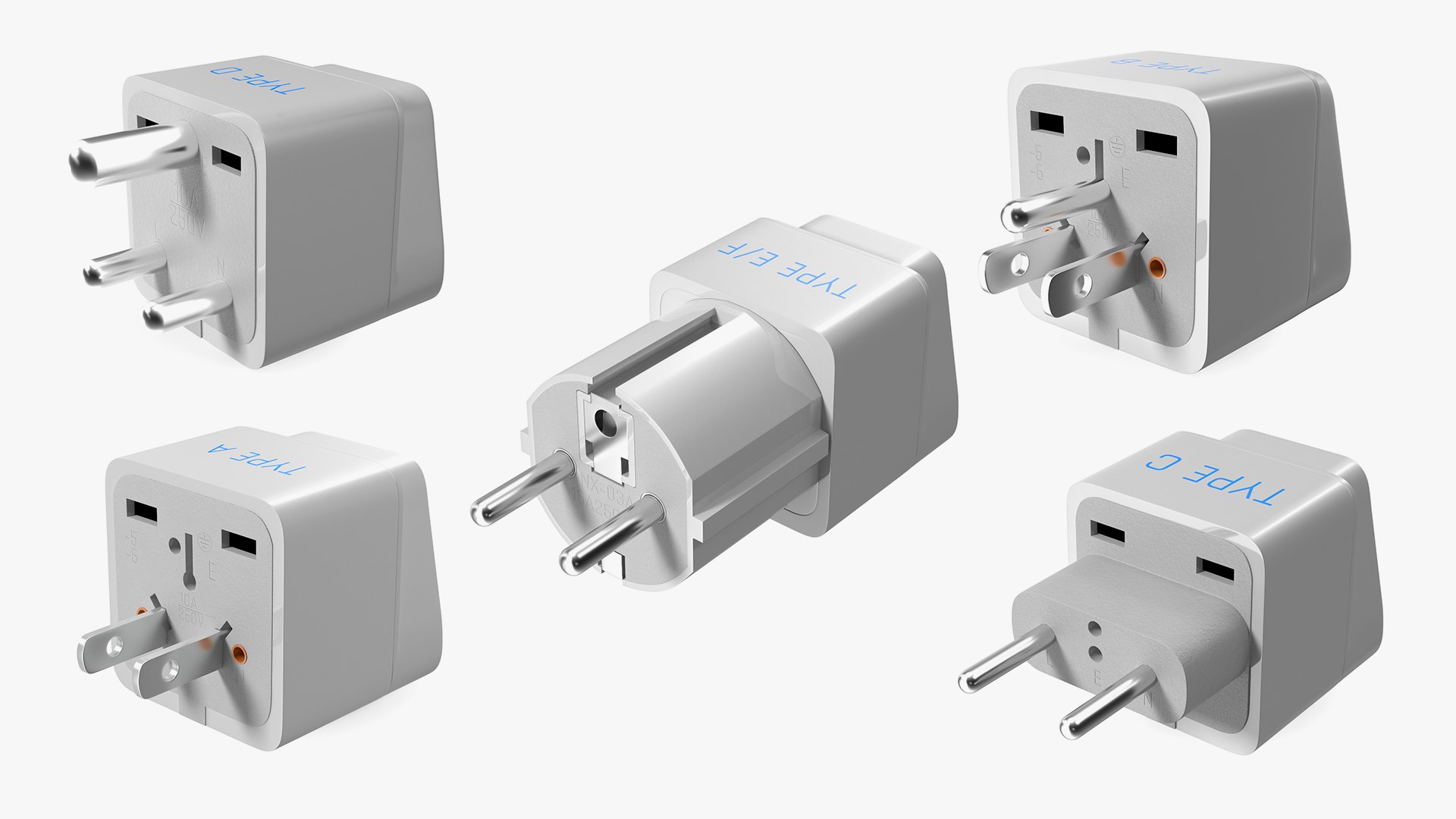 Travel Plug Adapters Collection 3 3D - TurboSquid 2139319