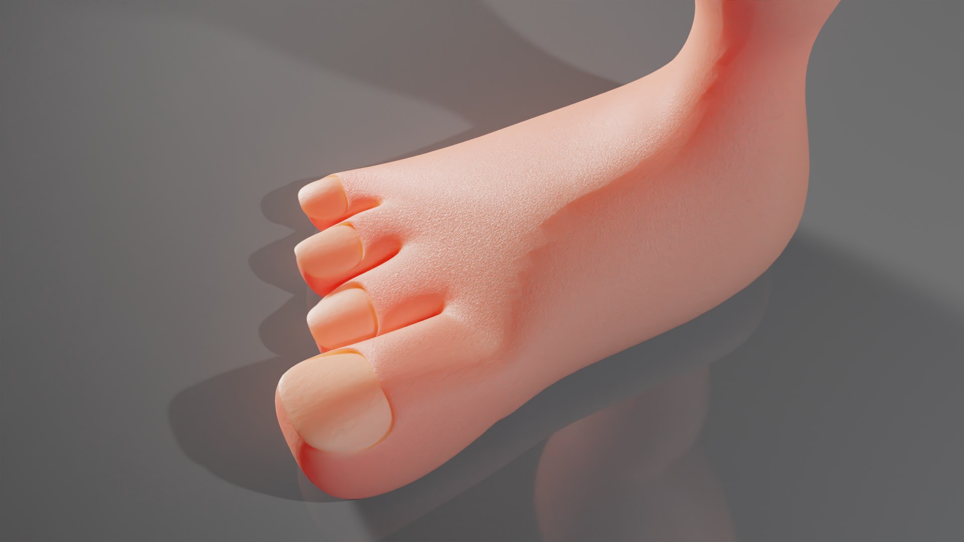 3D Cartoon Foot With Nails Model - TurboSquid 1804522