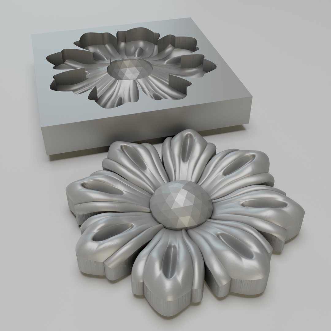 3D Flower - Silicone Or Plaster Mold 3D Print Model 3D Print Model ...