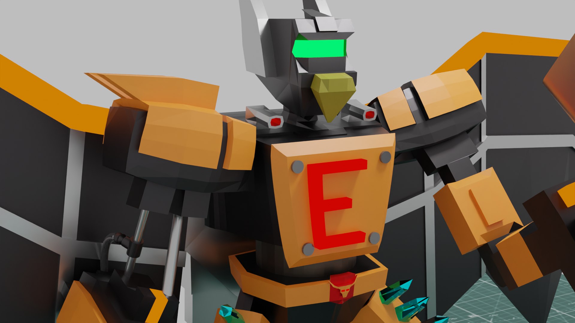 3D WInged Mech Lowpoly Model - TurboSquid 1858987