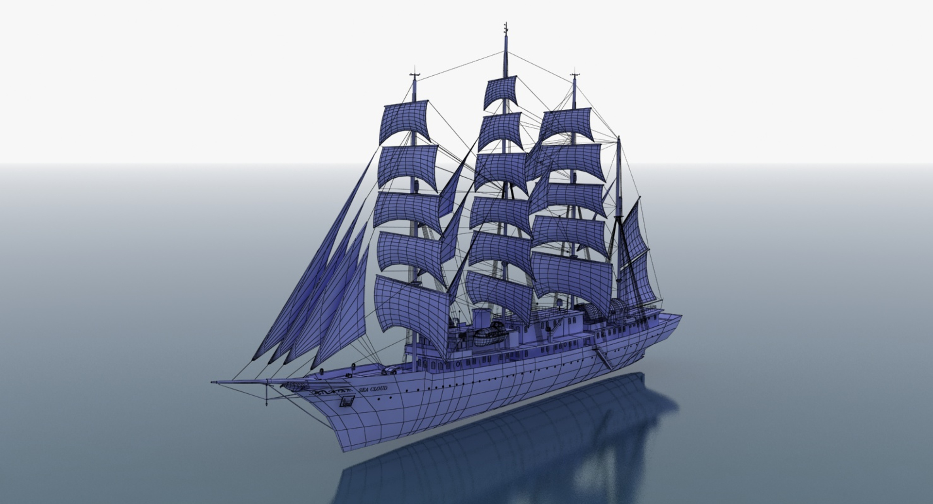 Sea Cloud Cruise Ship 3d Model