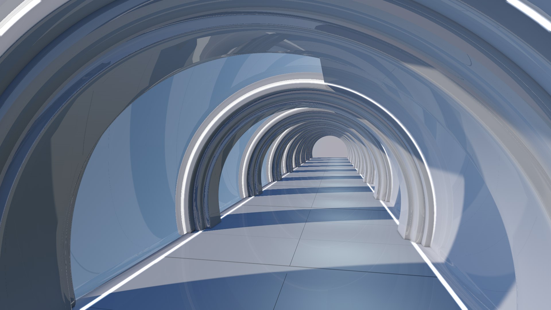 3D Futuristic Tunnel Model - TurboSquid 2393521