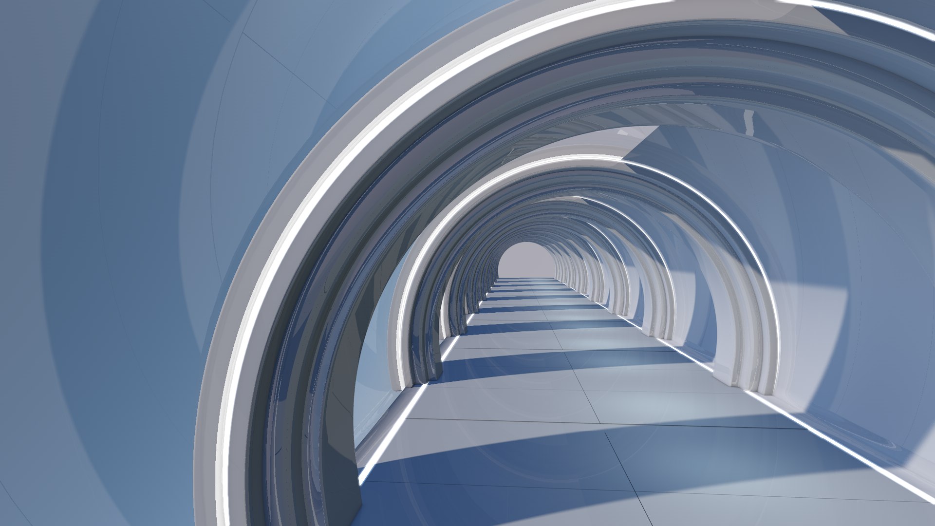 3D Futuristic Tunnel Model - TurboSquid 2393521