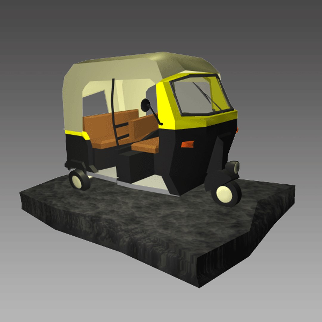3d Cartoony India Rickshaw