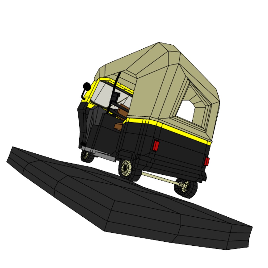 3d Cartoony India Rickshaw