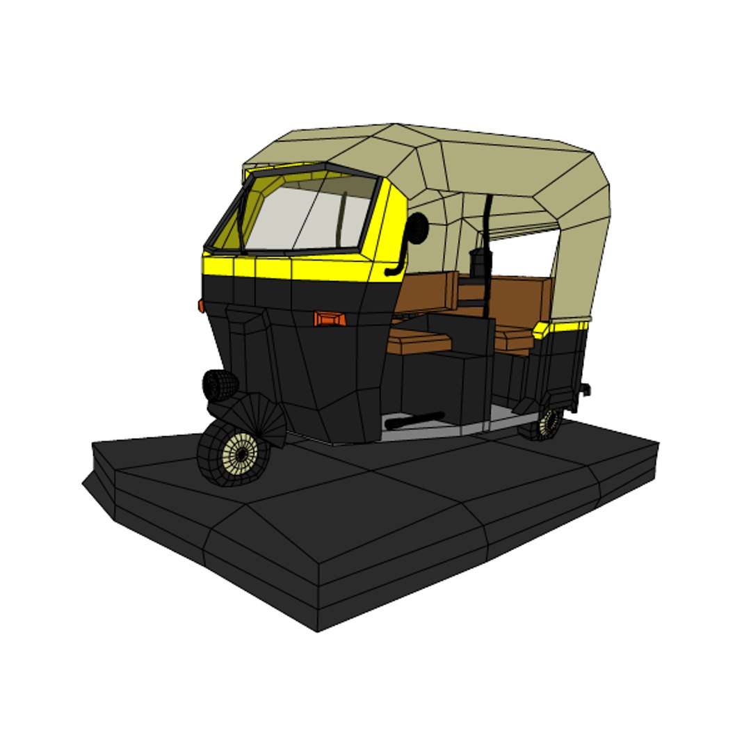 3d Cartoony India Rickshaw