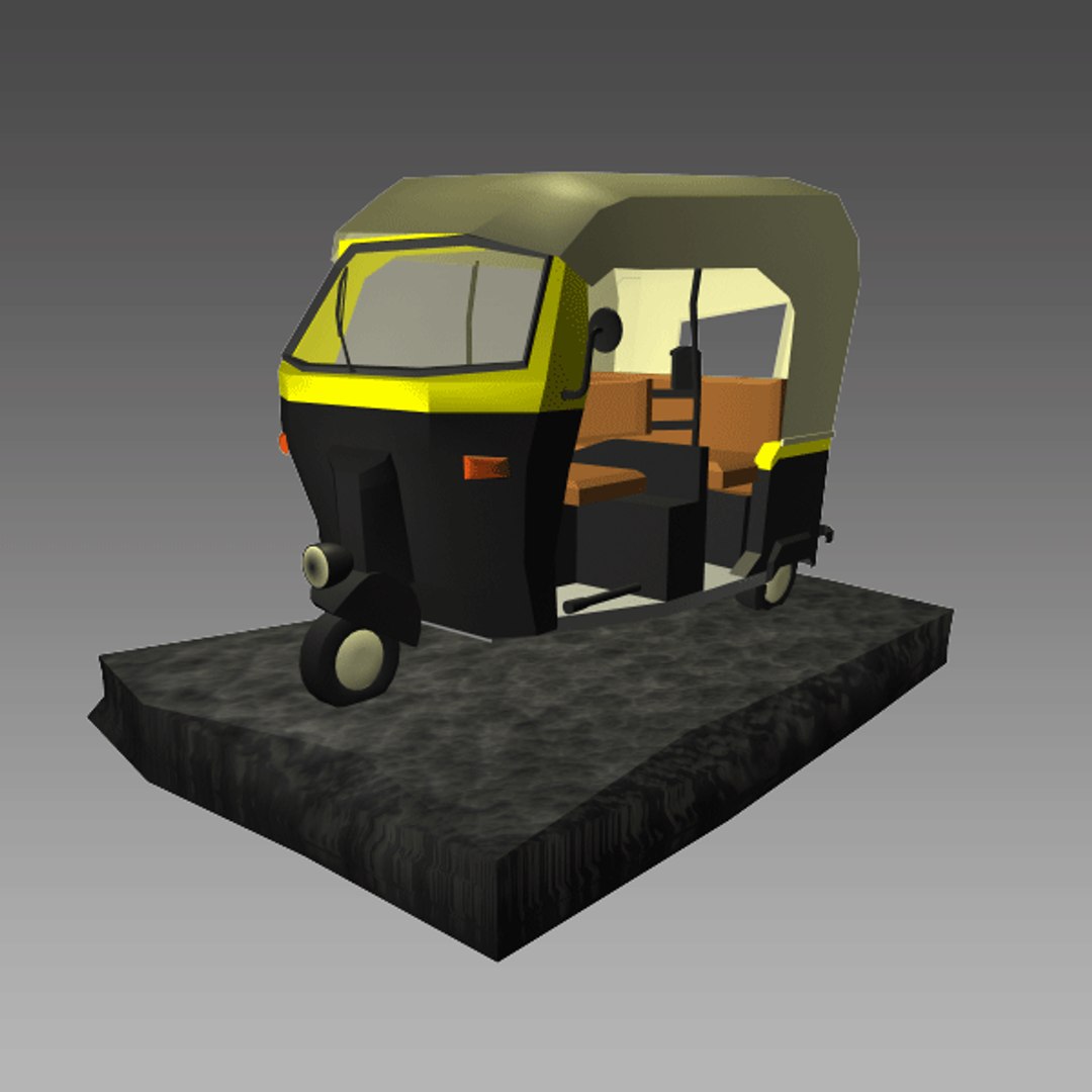 3d Cartoony India Rickshaw