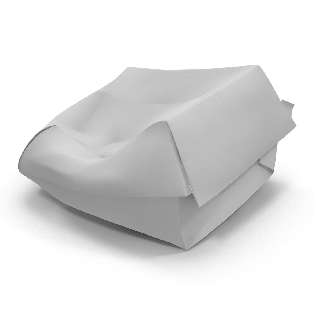 Crumpled Burger Box Generic 3d 3ds