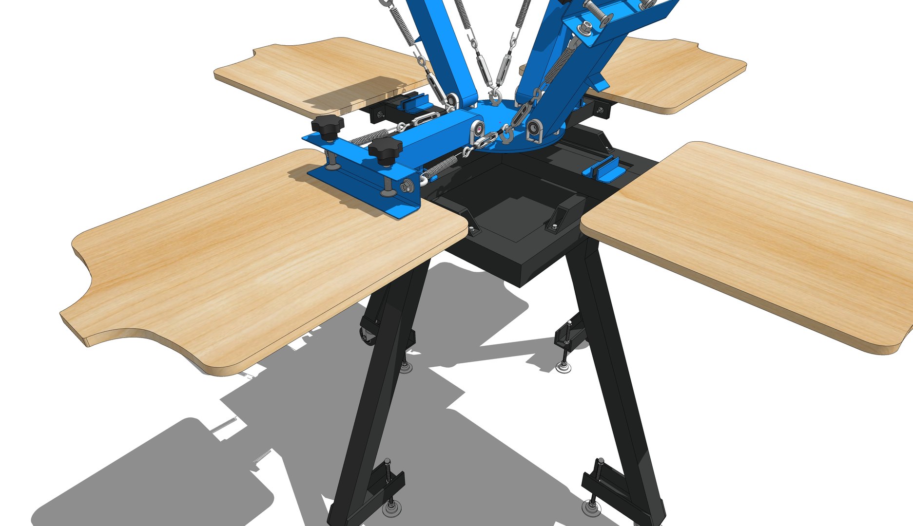 Screen Printing Press - Shirt - 4 Arm Model - TurboSquid 2104942