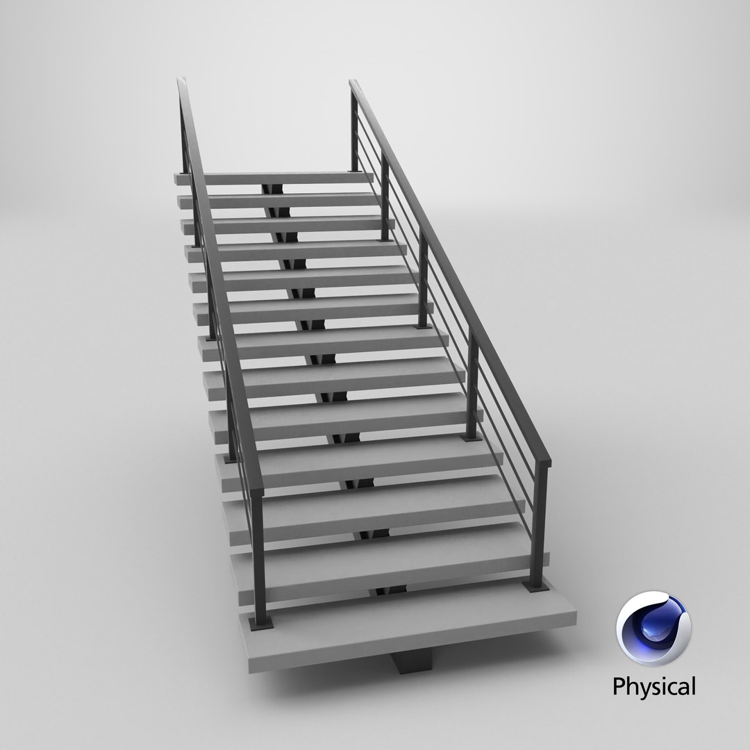 3D Stairs Straight 02 Model - TurboSquid 2420483
