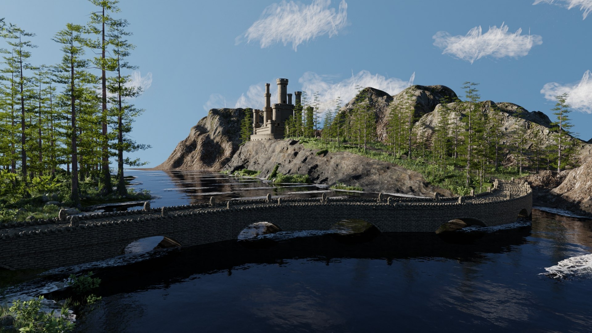 Path To Castle Scene 3D Model - TurboSquid 1803499