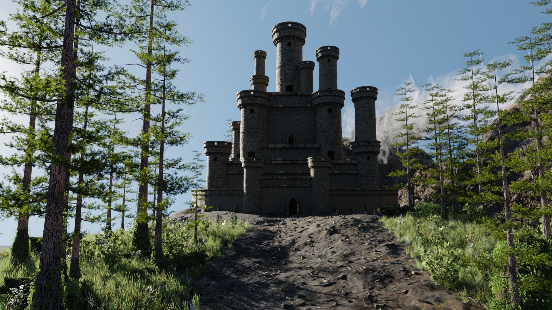 Path To Castle Scene 3D Model - TurboSquid 1803499