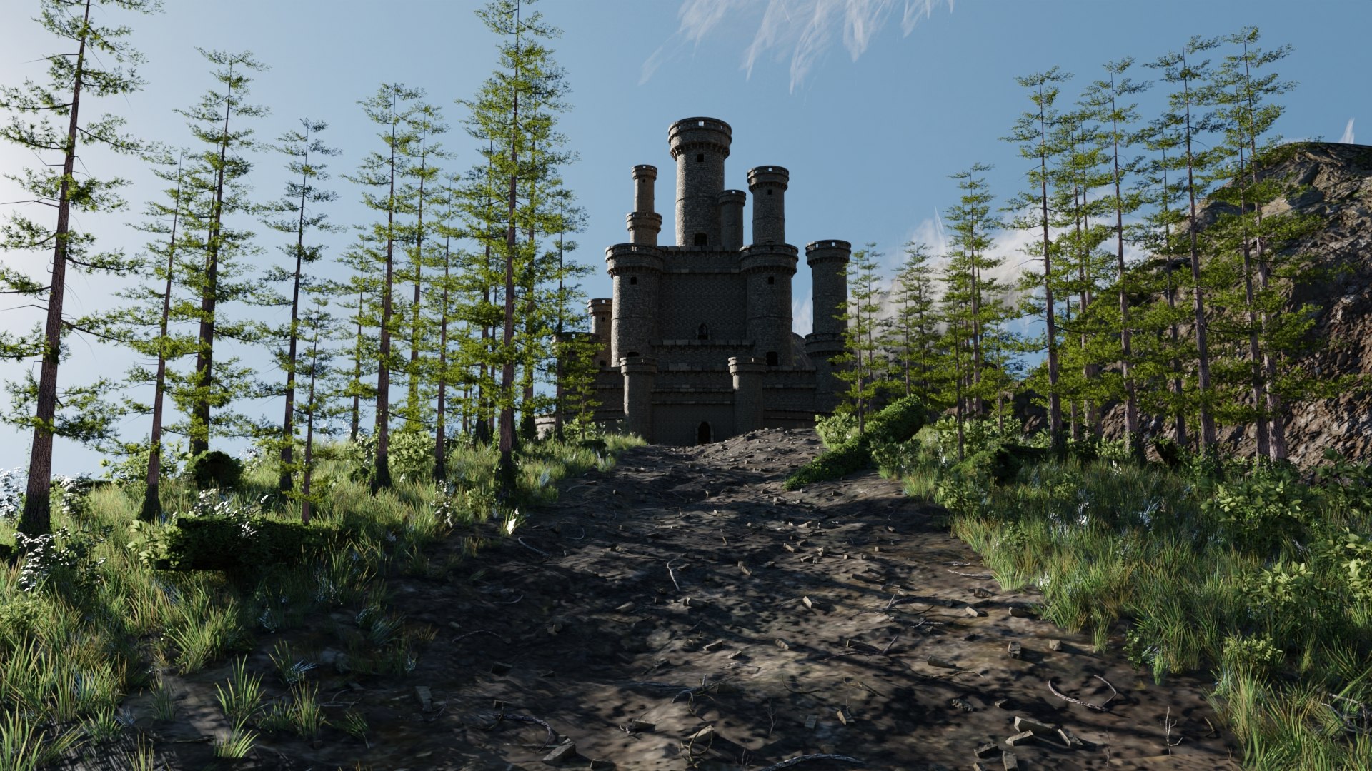 Path To Castle Scene 3D Model - TurboSquid 1803499