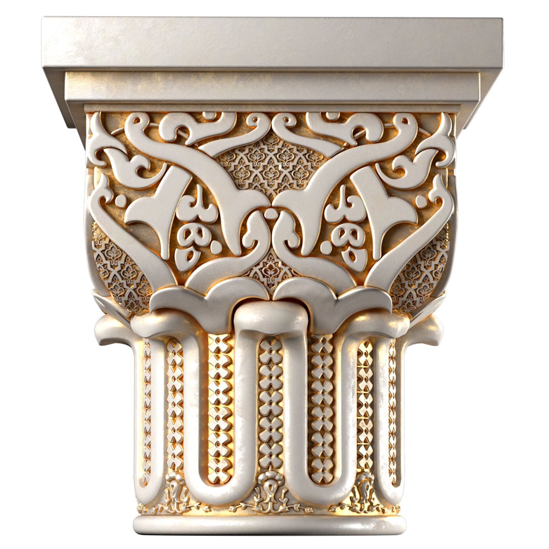 3D Morocco Arabic Column Capital Model - TurboSquid 1892152