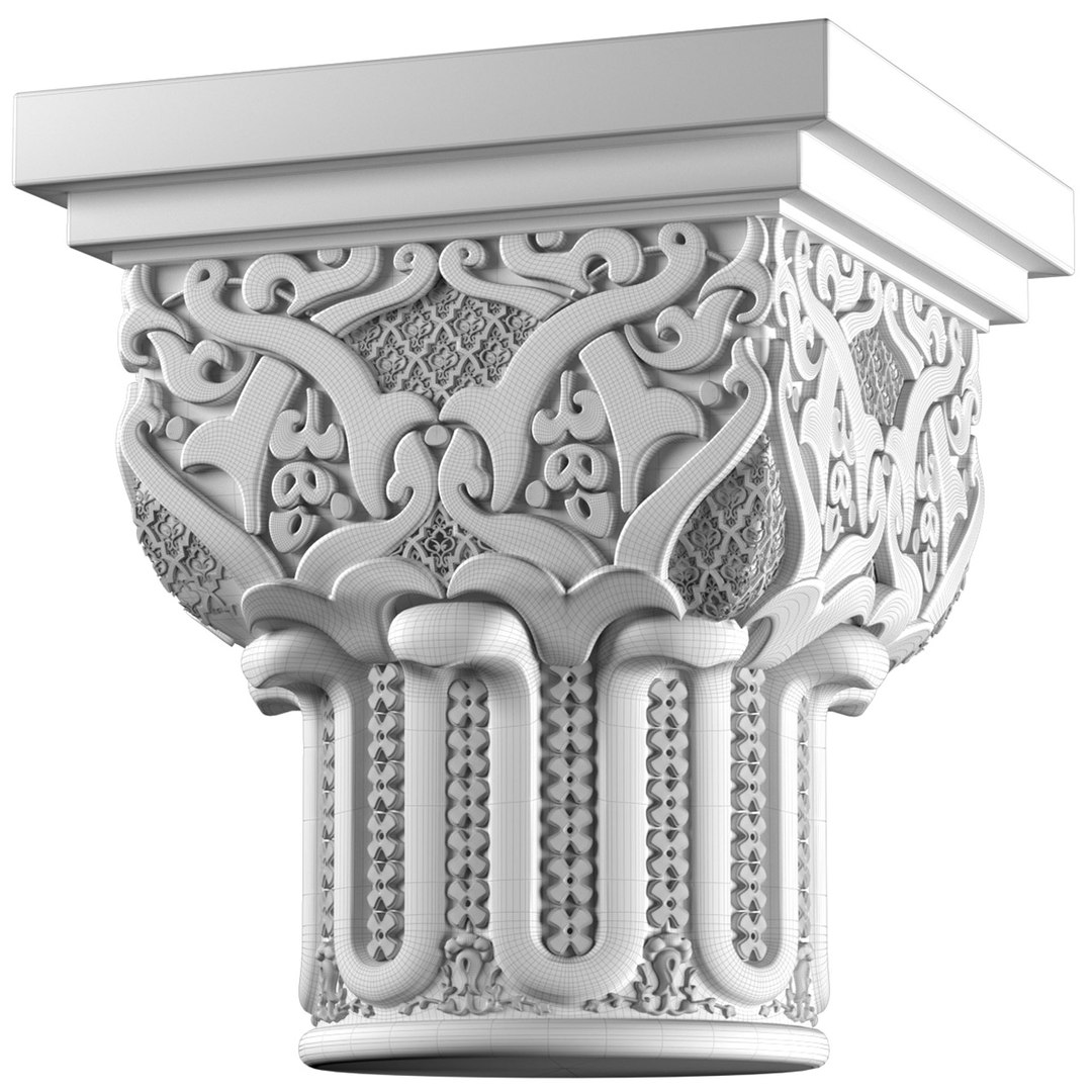3D Morocco Arabic Column Capital Model - TurboSquid 1892152