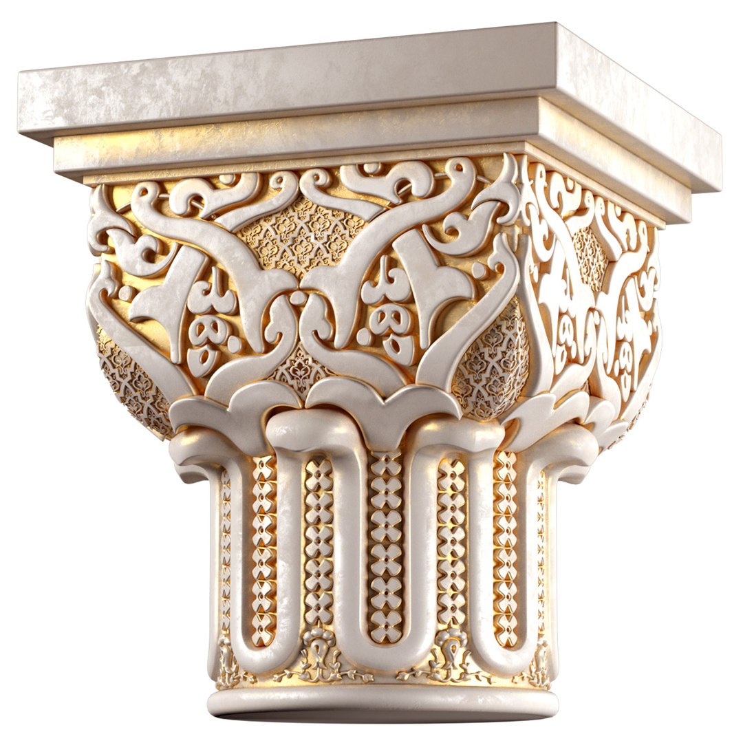 3D Morocco Arabic Column Capital Model - TurboSquid 1892152