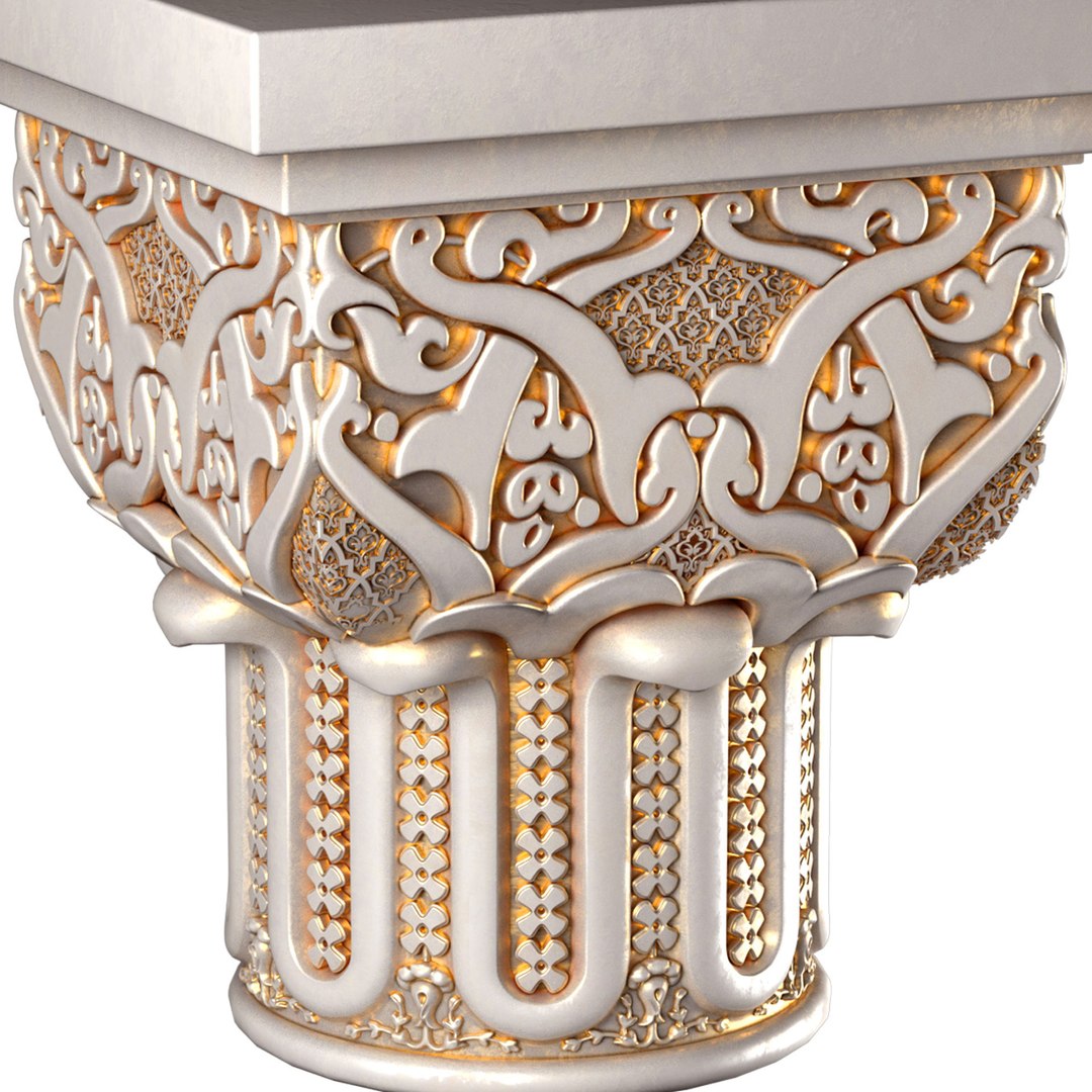 3D Morocco Arabic Column Capital Model - TurboSquid 1892152