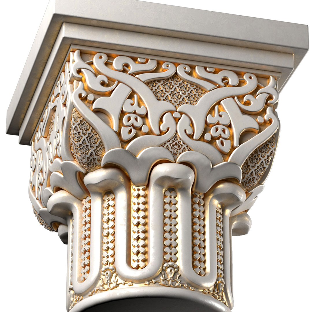 3D Morocco Arabic Column Capital Model - TurboSquid 1892152