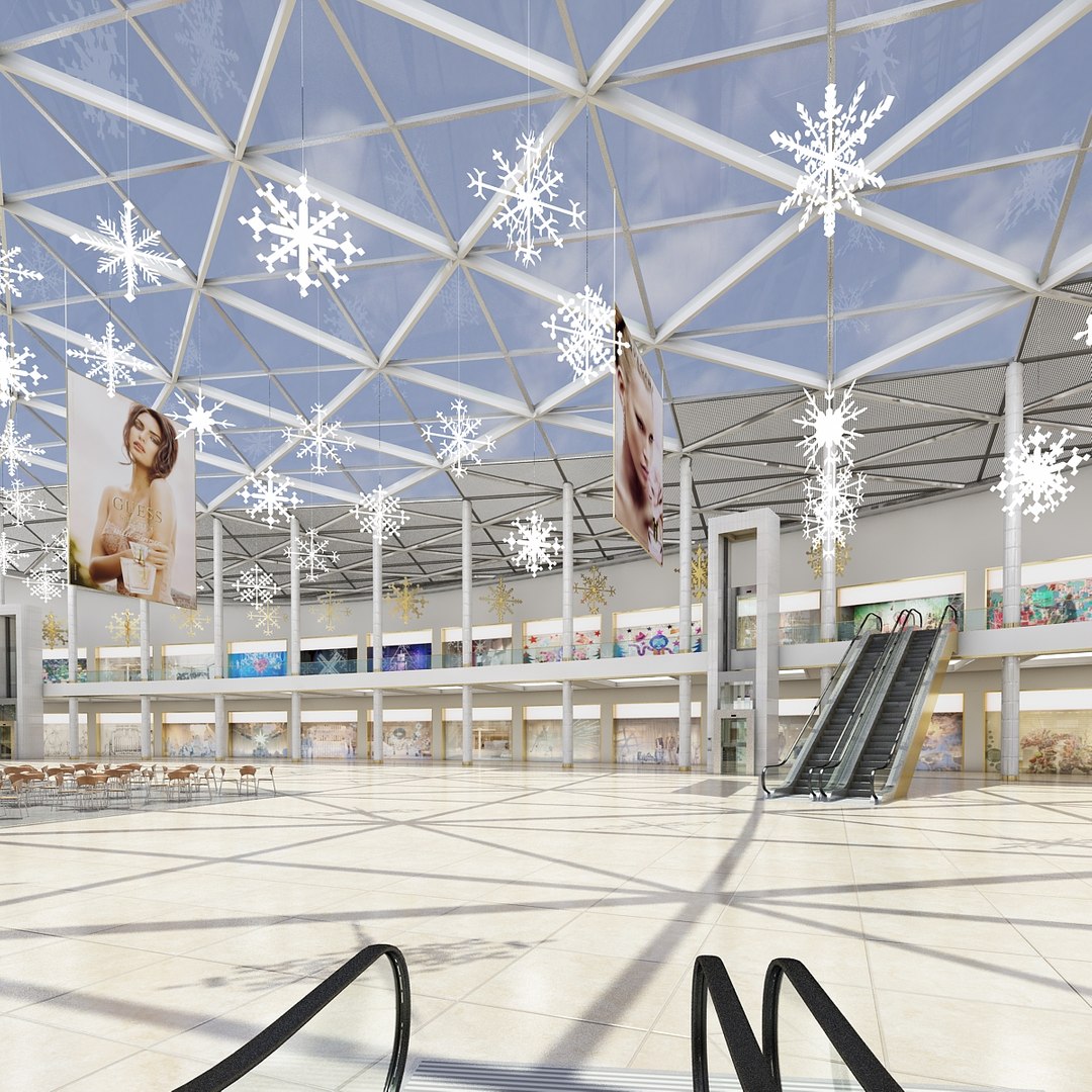 Christmas Mall 3d Model