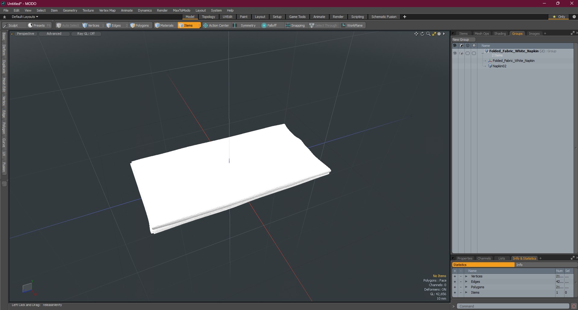 Folded Fabric White Napkin Model - TurboSquid 2249627