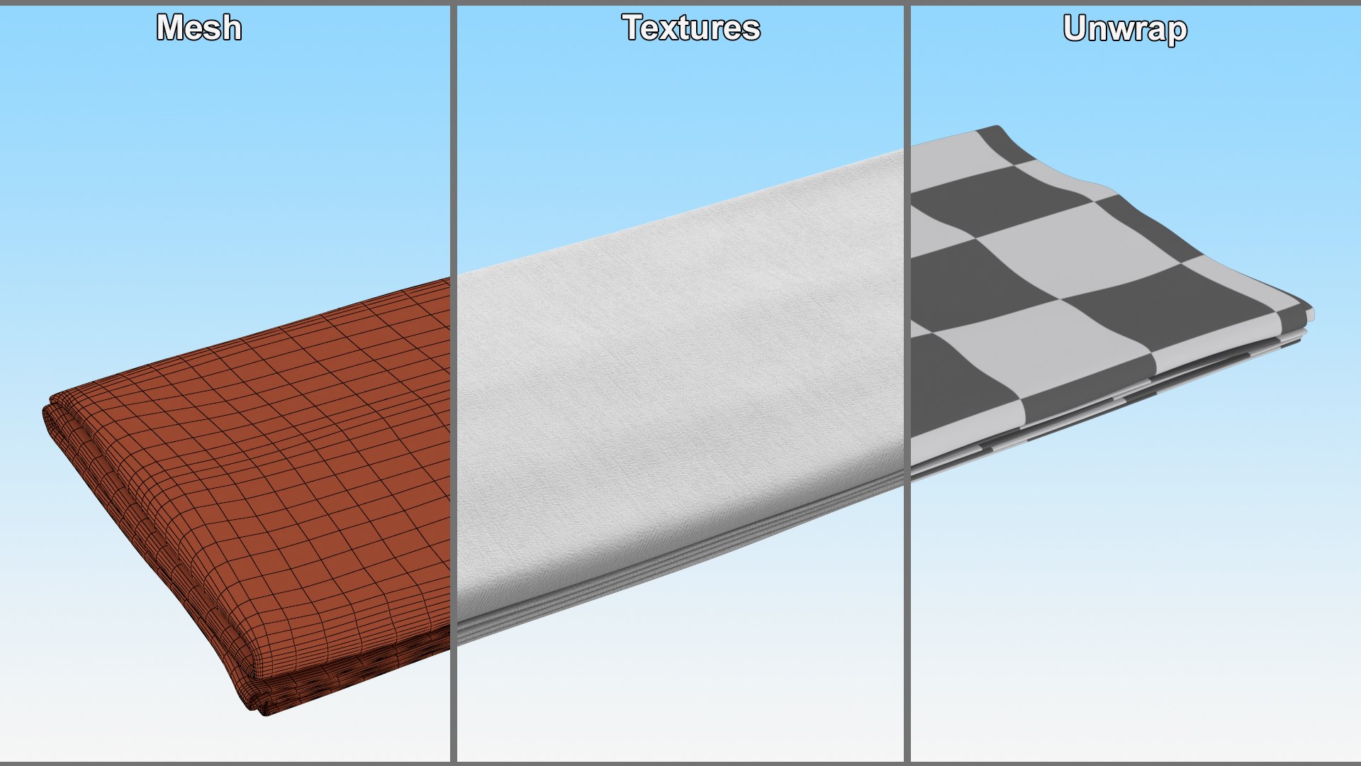 Folded Fabric White Napkin Model - TurboSquid 2249627