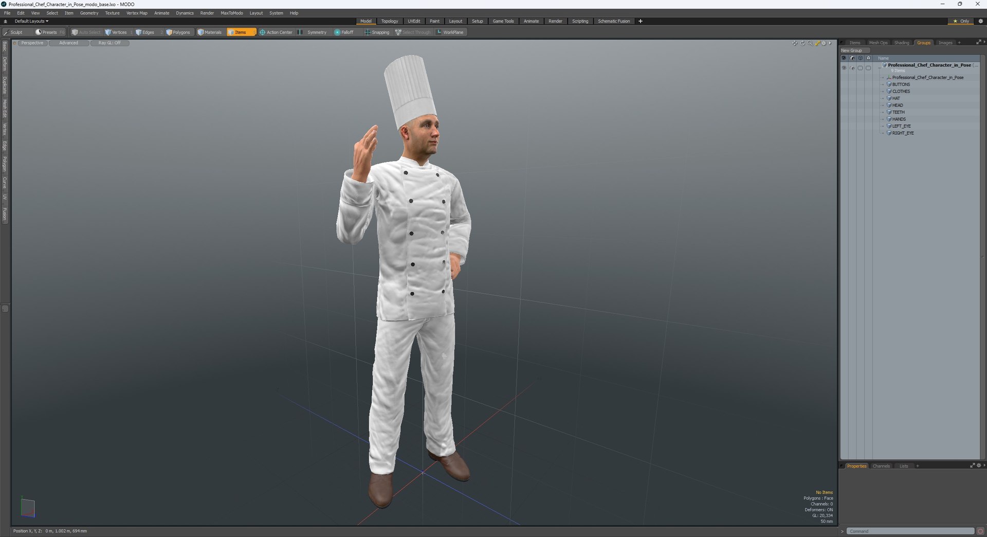 Professional Chef Character In Pose 3D Model - TurboSquid 2328715
