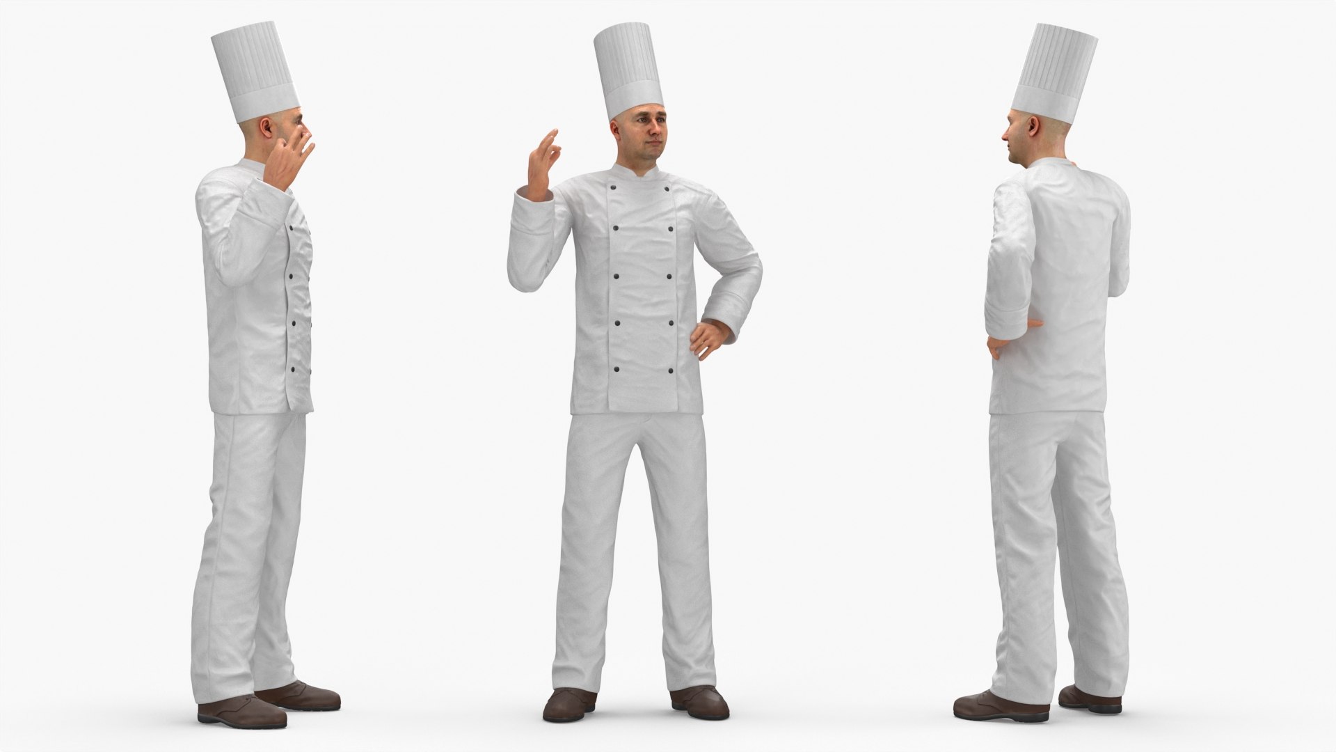 Professional Chef Character In Pose 3D Model - TurboSquid 2328715
