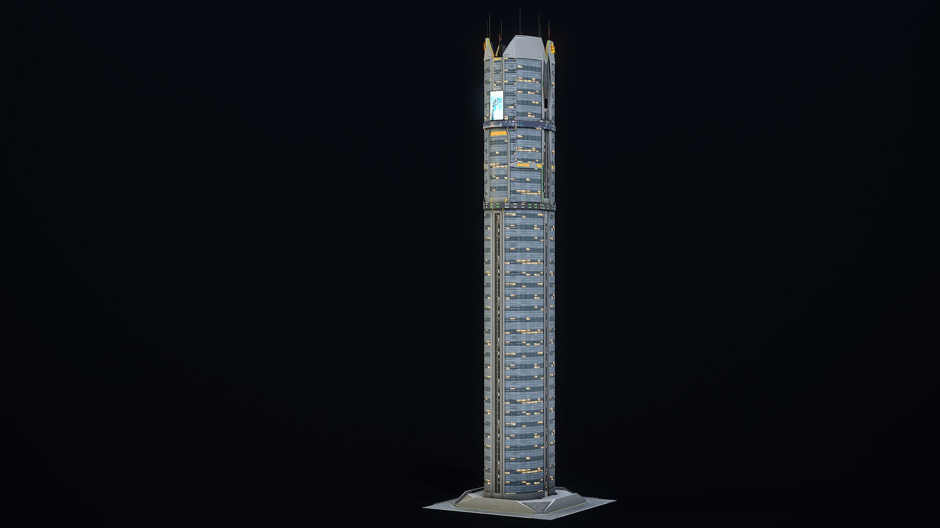 3D Model Sci-Fi Futuristic Skyscraper Bank PBR 17 - TurboSquid 1911986