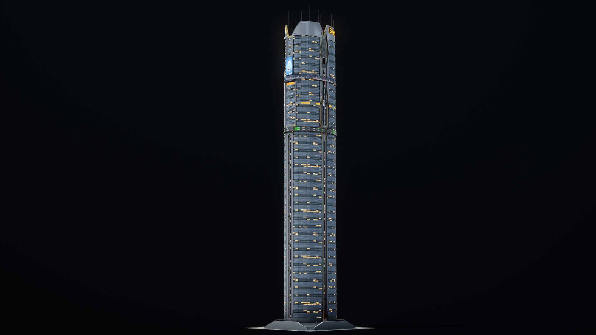 3D Model Sci-Fi Futuristic Skyscraper Bank PBR 17 - TurboSquid 1911986