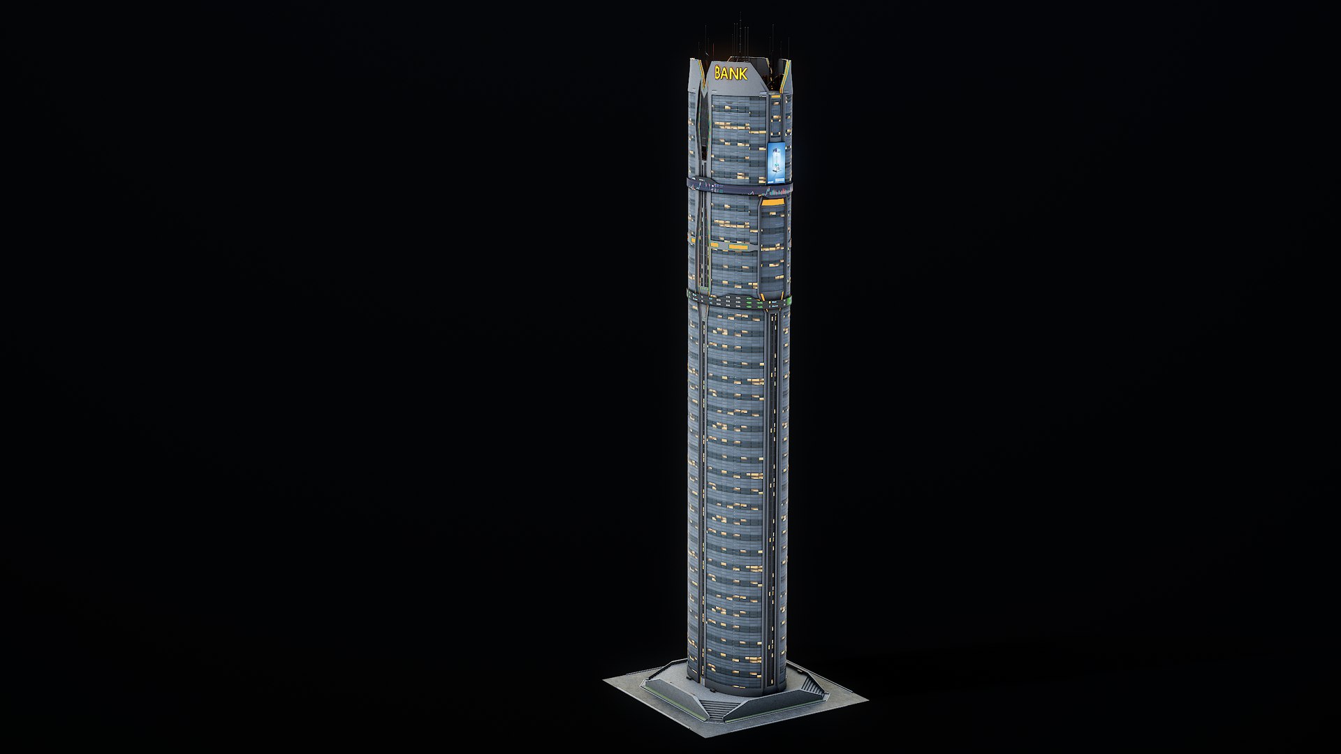3D Model Sci-Fi Futuristic Skyscraper Bank PBR 17 - TurboSquid 1911986