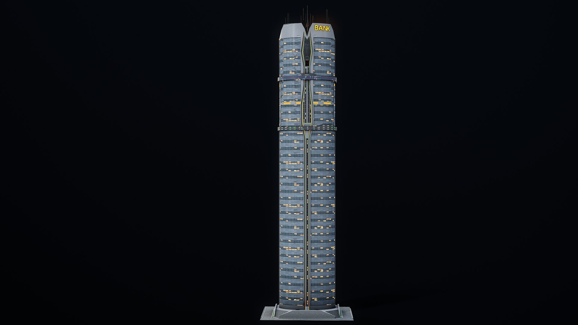 3D Model Sci-Fi Futuristic Skyscraper Bank PBR 17 - TurboSquid 1911986