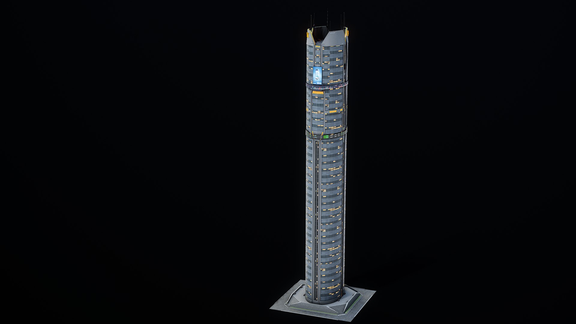 3D Model Sci-Fi Futuristic Skyscraper Bank PBR 17 - TurboSquid 1911986