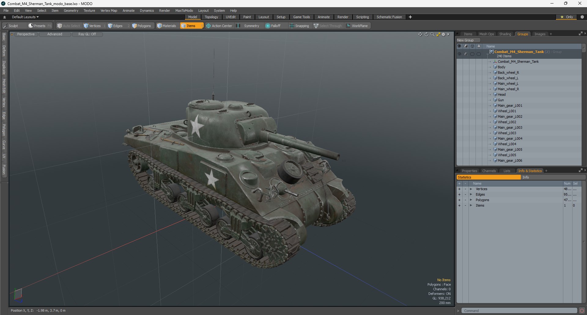 Combat M4 Sherman Tank 3D Model - TurboSquid 2264773