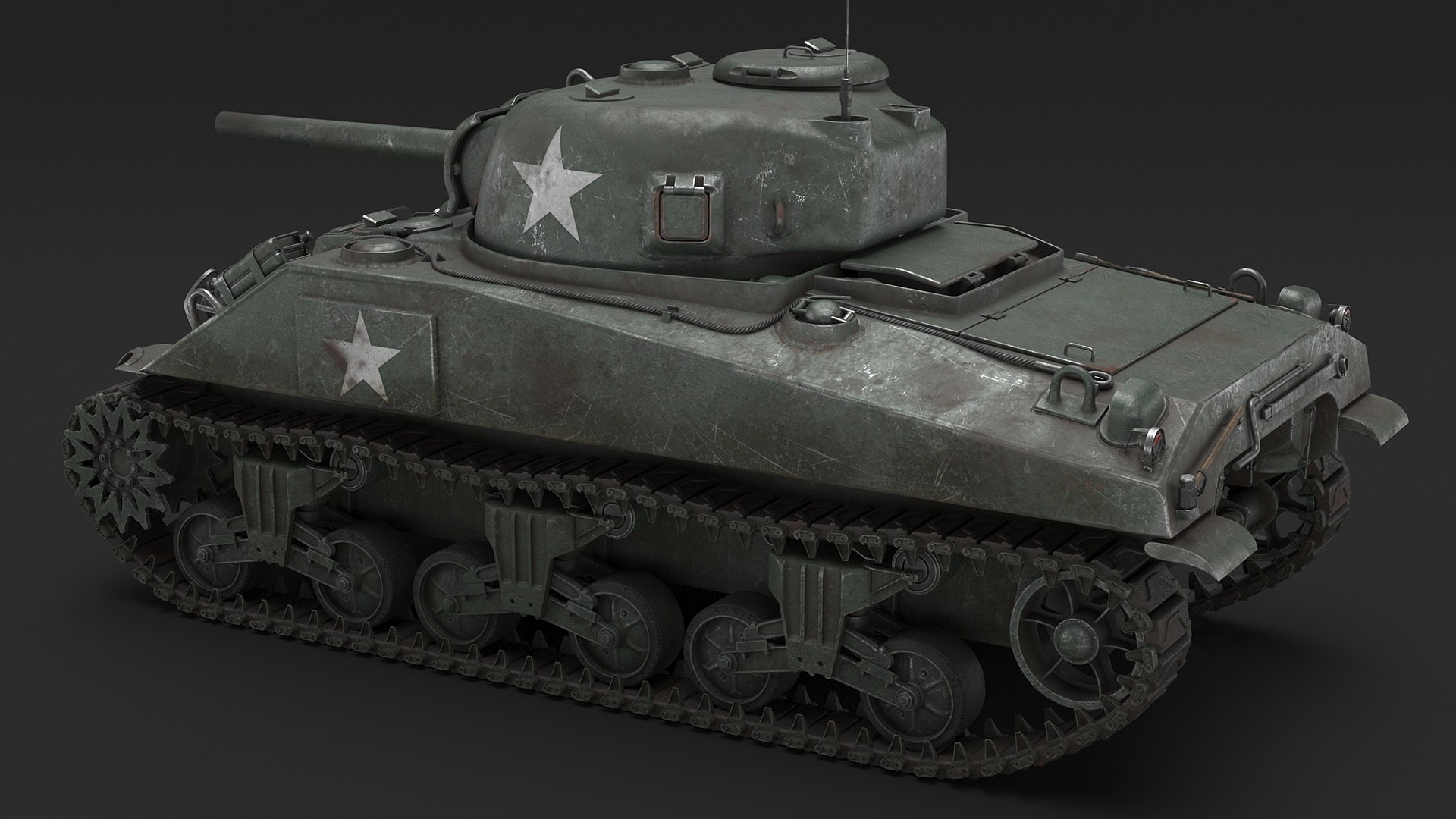 Combat M4 Sherman Tank 3D Model - TurboSquid 2264773