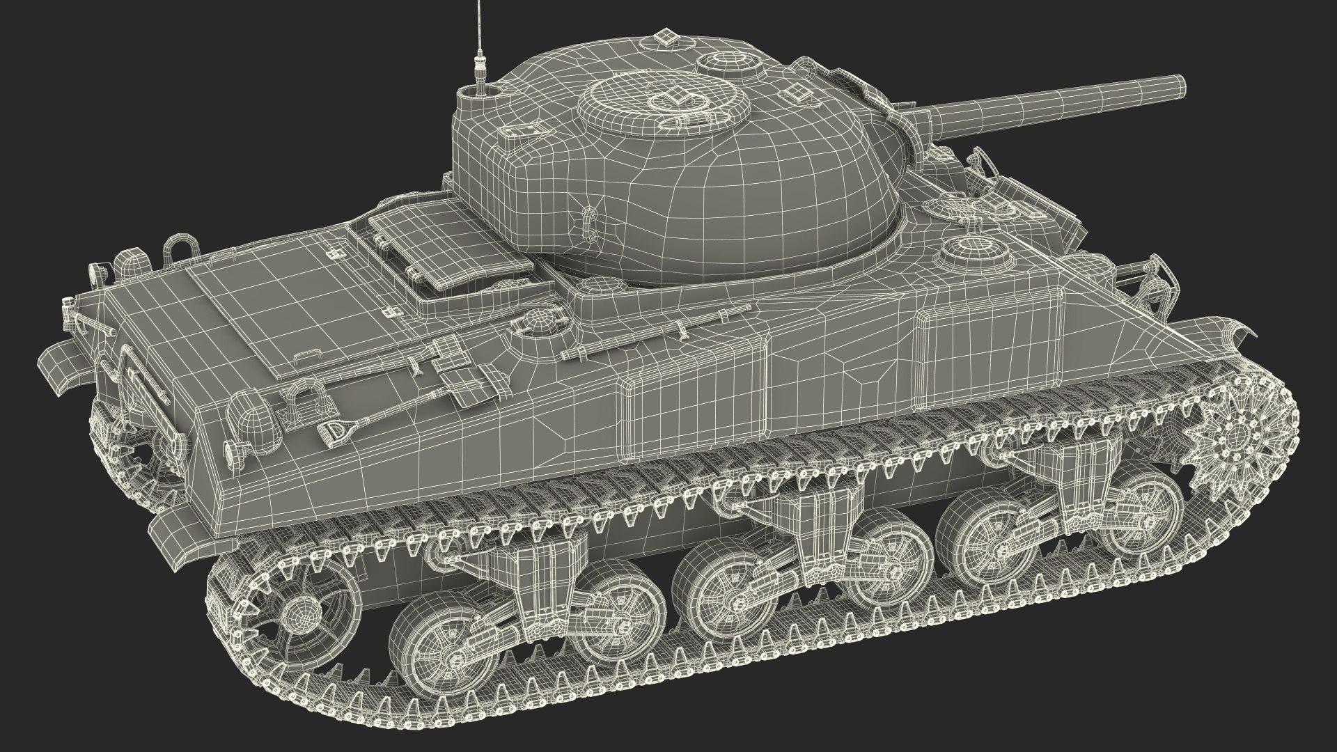 Combat M4 Sherman Tank 3D Model - TurboSquid 2264773
