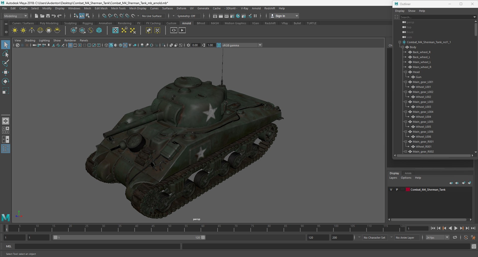Combat M4 Sherman Tank 3D Model - TurboSquid 2264773