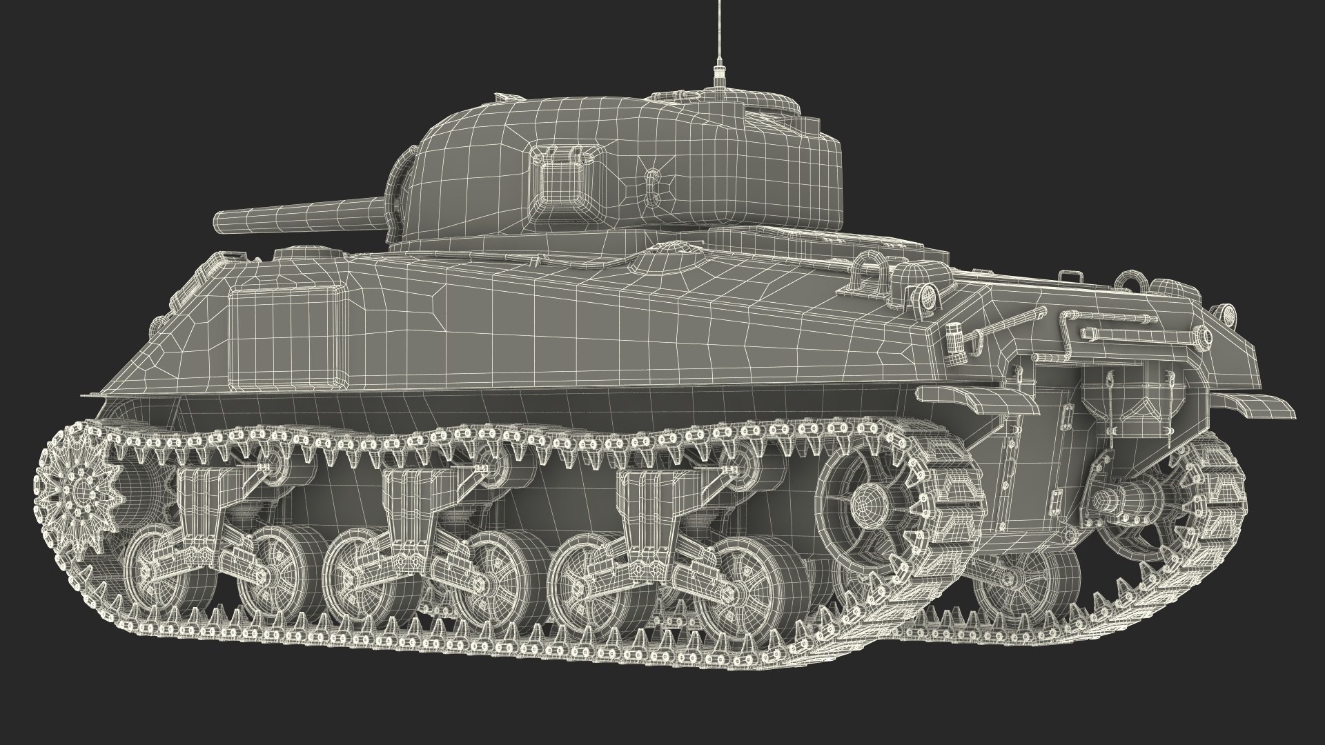 Combat M4 Sherman Tank 3D Model - TurboSquid 2264773
