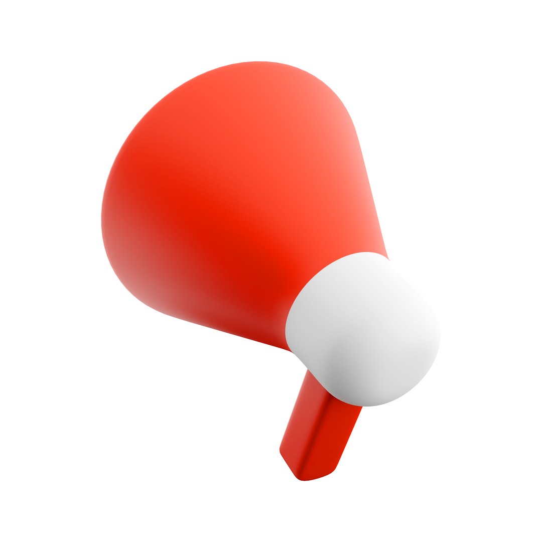 Red Loudspeaker Icon Megaphone Model - TurboSquid 2074890