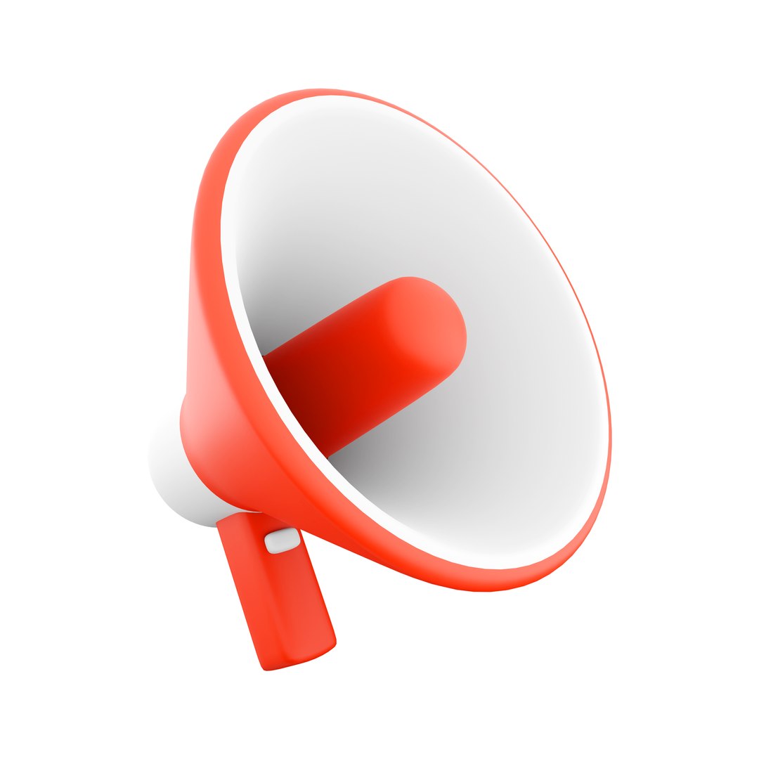 Red Loudspeaker Icon Megaphone Model - TurboSquid 2074890